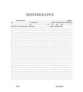 Model nota explicativa ️ Descarcare Gratuita